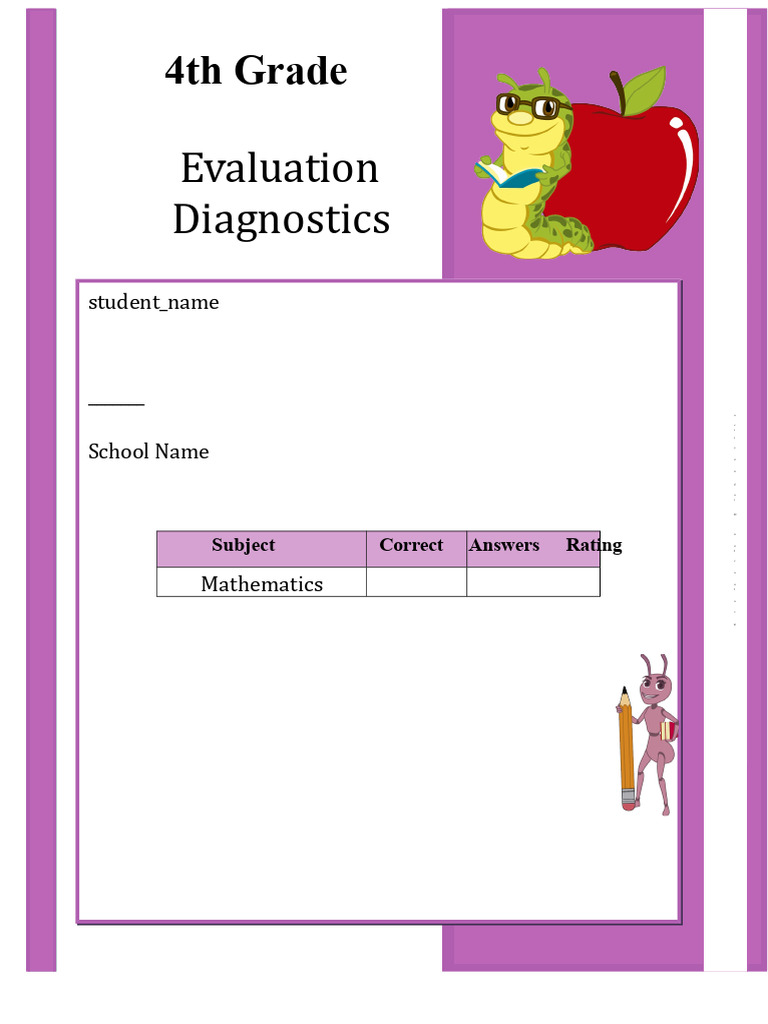 Mathematics Diagnostic Test Fourth Grade | PDF | Mathematics