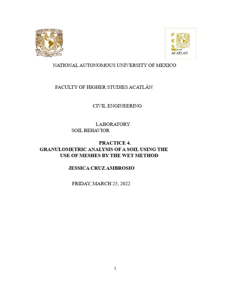 Granulometric Soil Analysis Practice | PDF | Particle Size Distribution ...