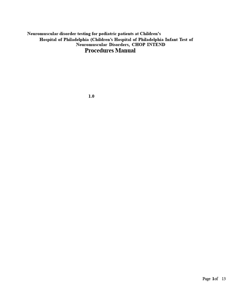 Pediatric Neuromuscular Testing Guide | PDF | Anatomical Terms Of ...