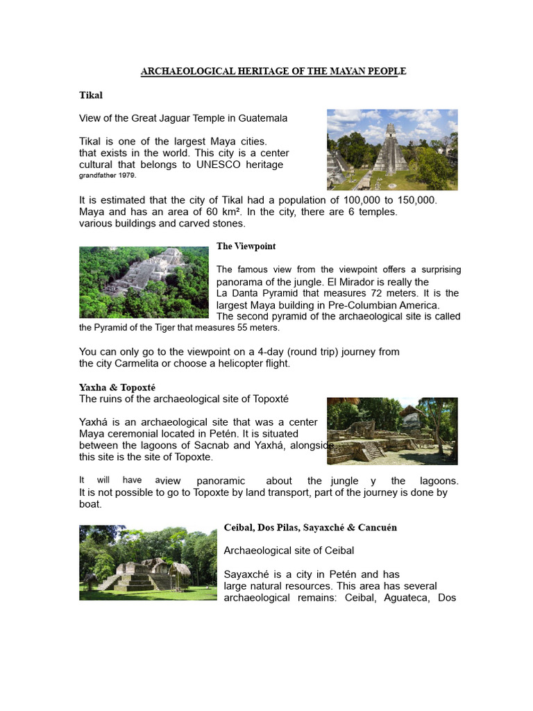 Archaeological Heritage of The Maya People | PDF | Maya Civilization ...