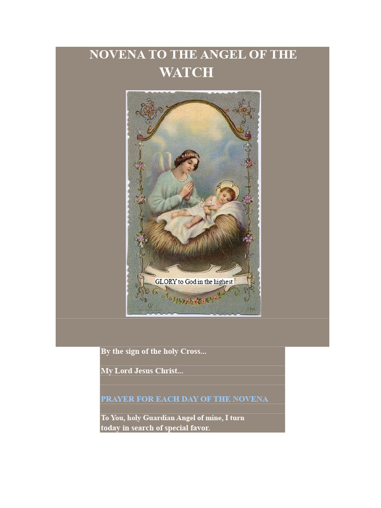 Novena To The Guardian Angel | PDF | Glory (Religion) | Grace In ...
