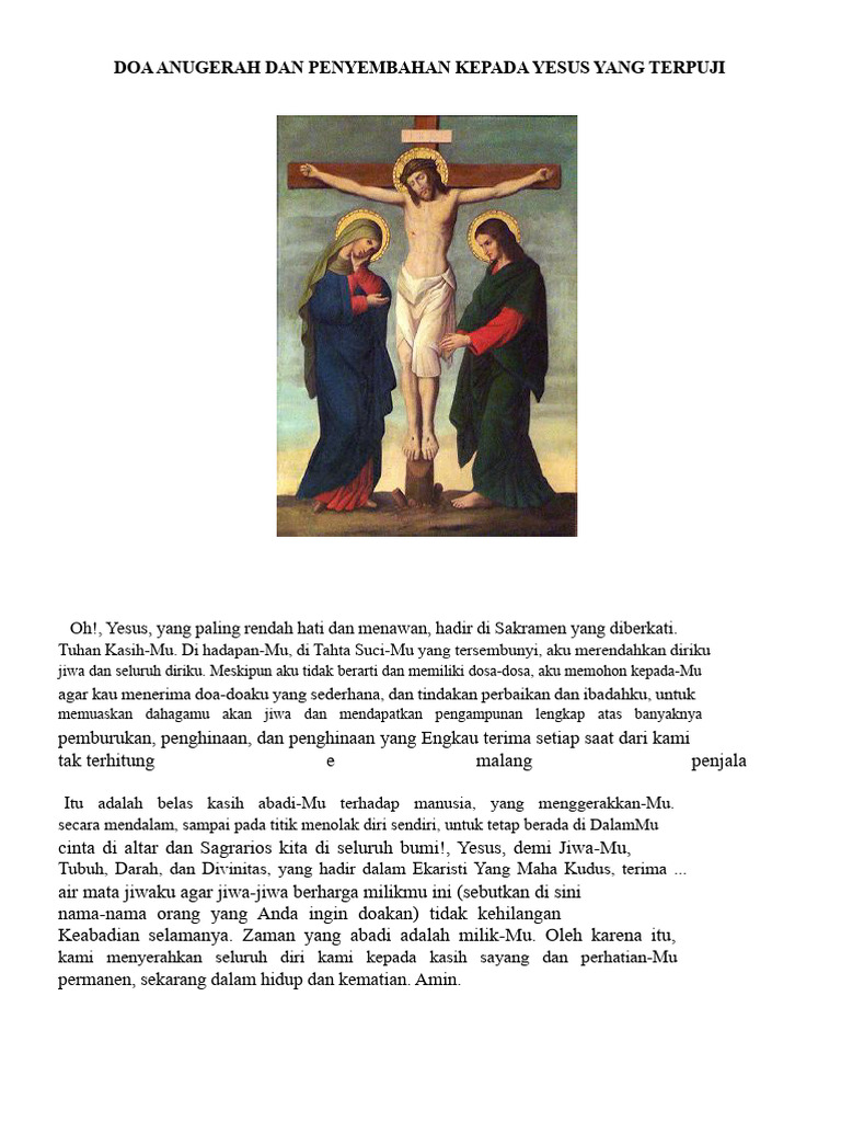 Doa Anugerah dan Penyembahan Yesus | PDF