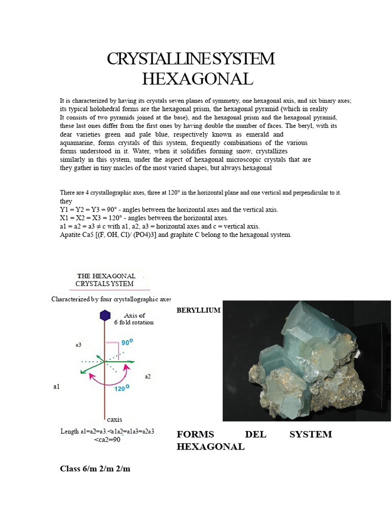 Hexagonal Crystal System | PDF | Triangle | Euclidean Geometry