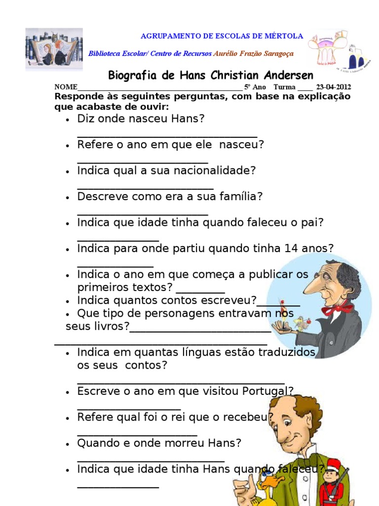 Biografia de Hans Christian Andersen | PDF