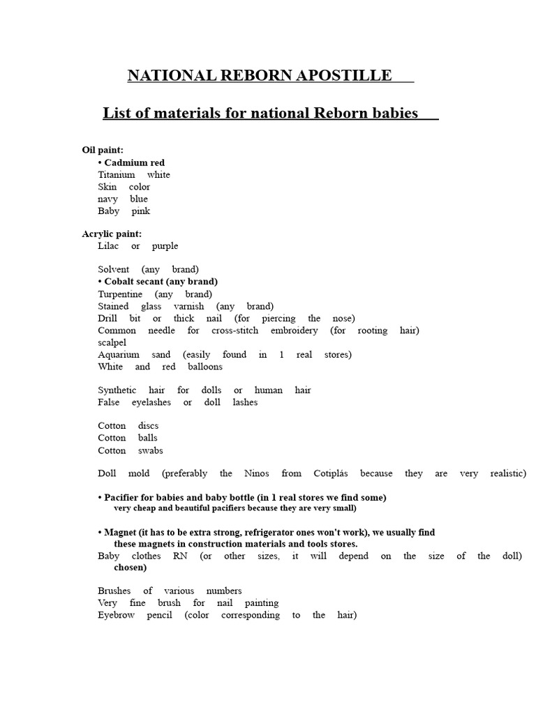 Reborn Handbook | PDF | Paint | Nail (Anatomy)