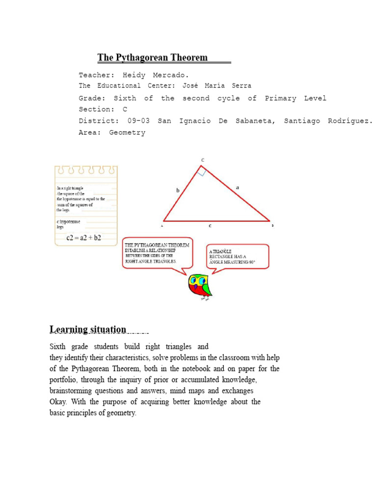 Understanding the Pythagorean Theorem | PDF | Cognition | Learning
