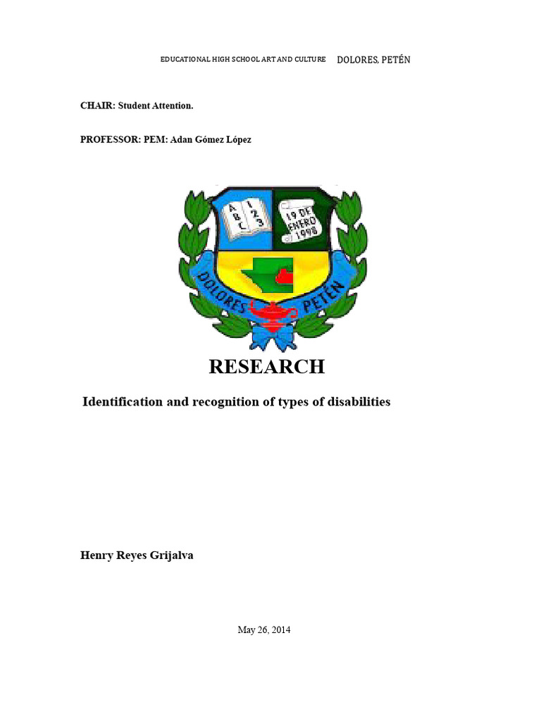 Identification of The Warning Signs of Disability | PDF | Visual Impairment | Disability