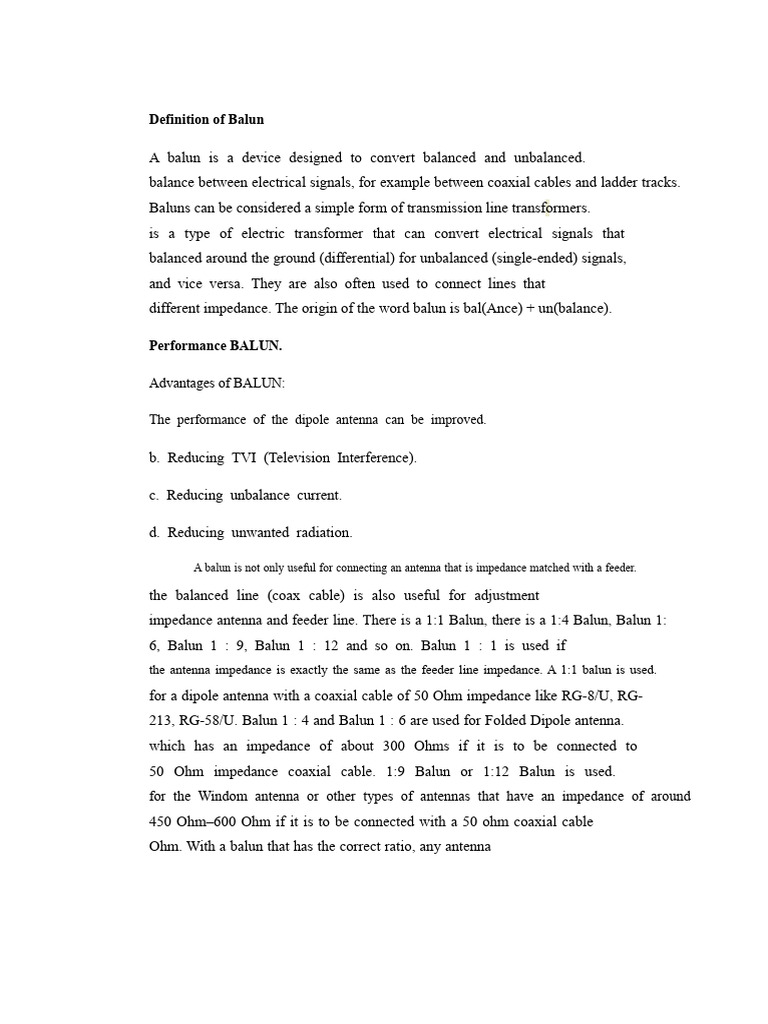 Balun | PDF | Computer Engineering | Electrical Circuits