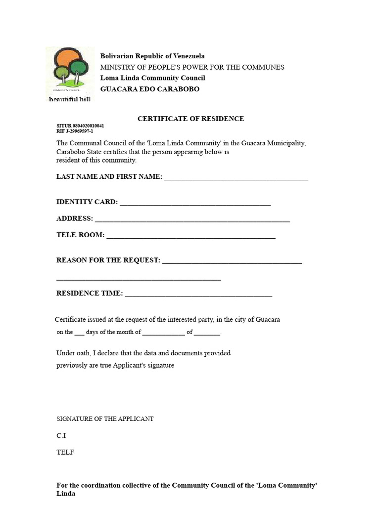 Loma Linda Community Residence Certificate | PDF