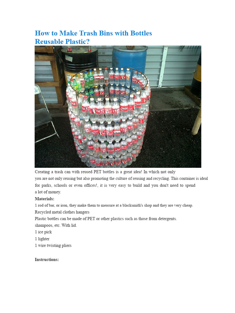 DIY Trash Bins from Recycled Bottles | PDF