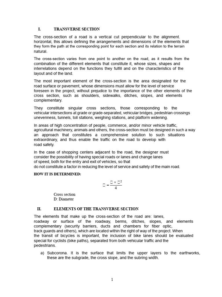 Definition Cross Section | PDF | Road Surface | Road