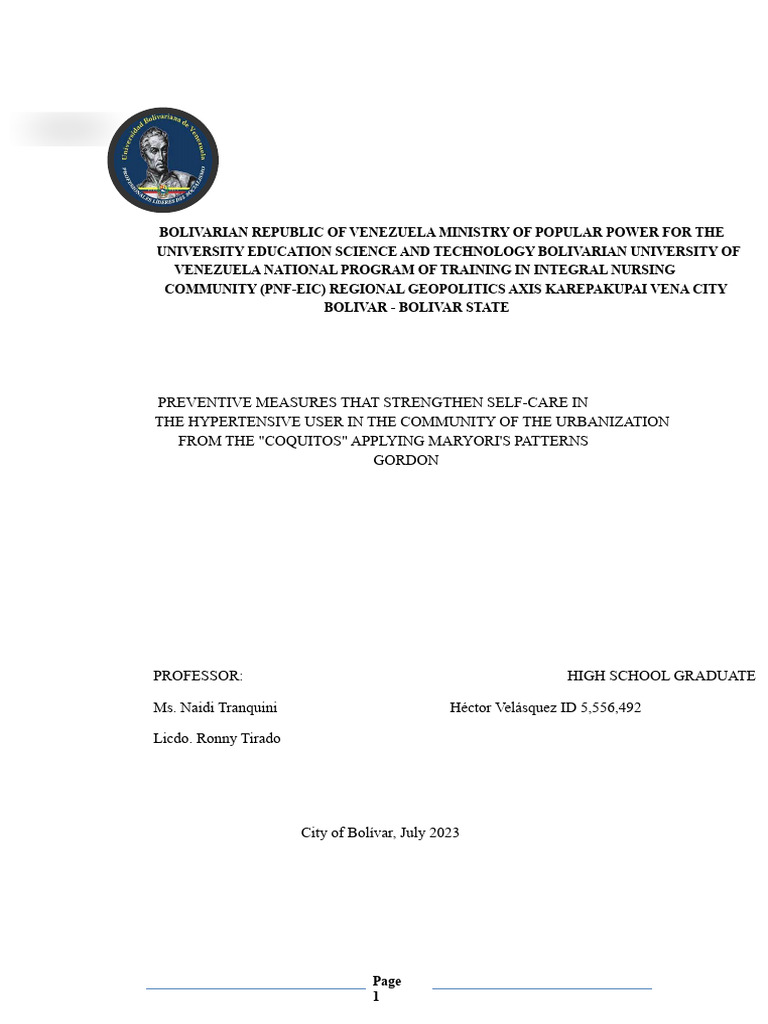 Nursing Thesis | PDF | Blood Pressure | Hypertension