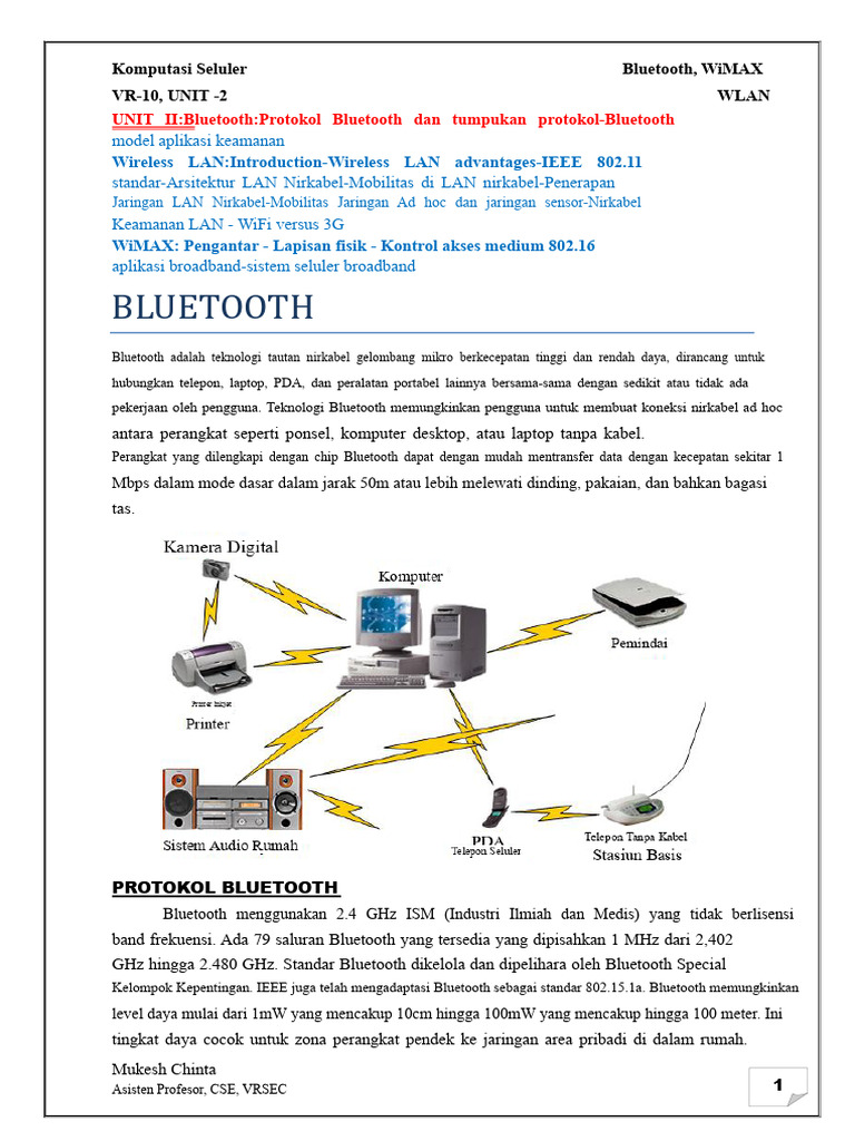 Bluetooth, IEEE 802.11, WIMAX | PDF