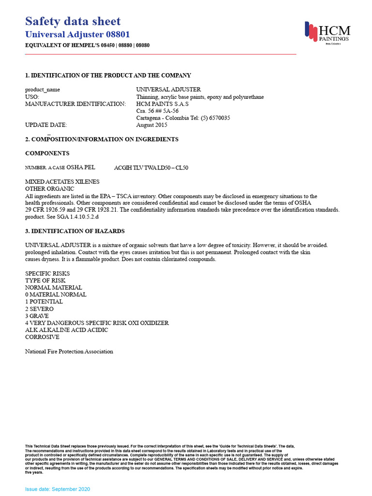 Safety Sheet Adjuster | PDF | Dangerous Goods | Waste