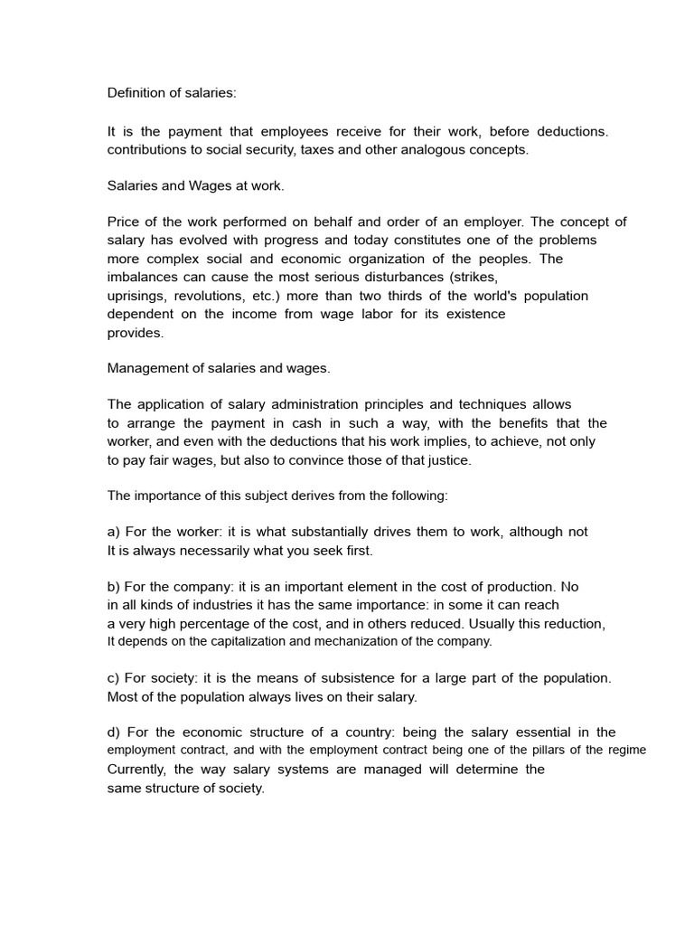 Definition of Salaries | PDF | Payroll Tax | Salary