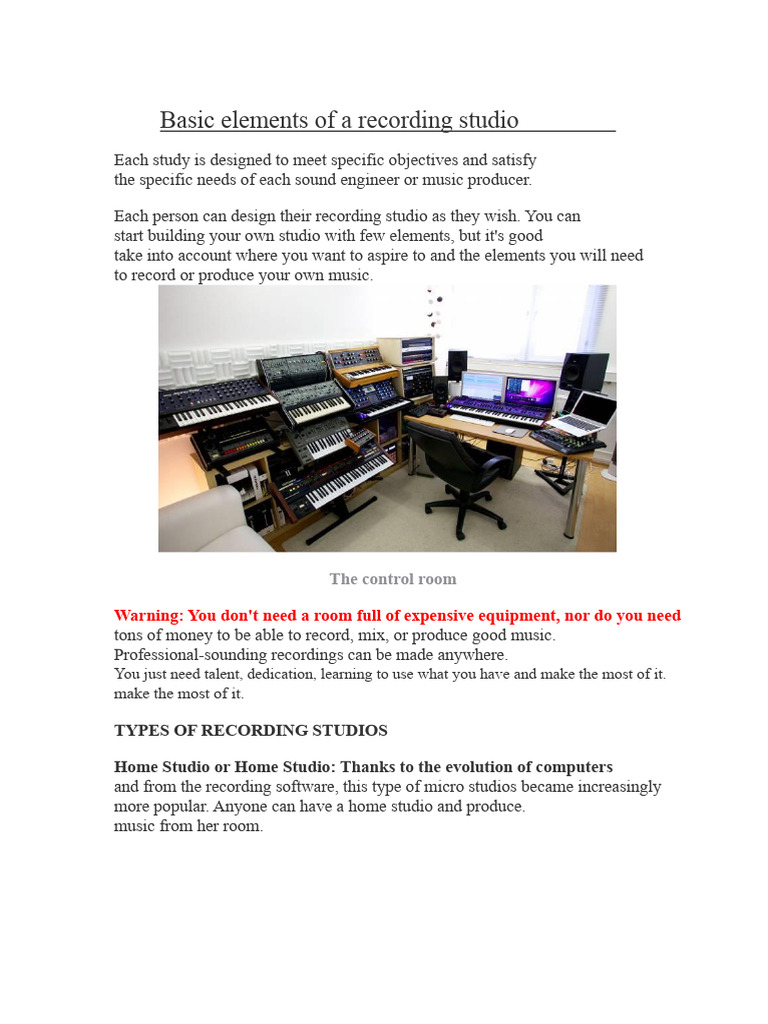 The Recording Studios | PDF | Computing | Information And ...