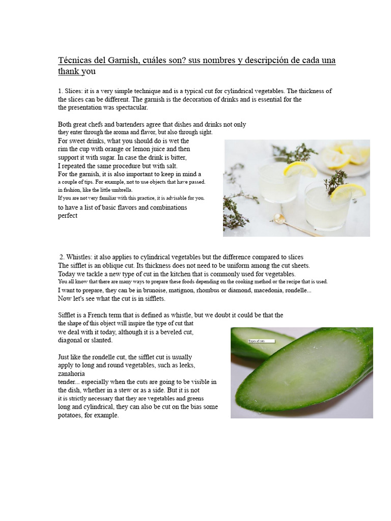 Garnish Techniques | PDF | Vegetables | Salad