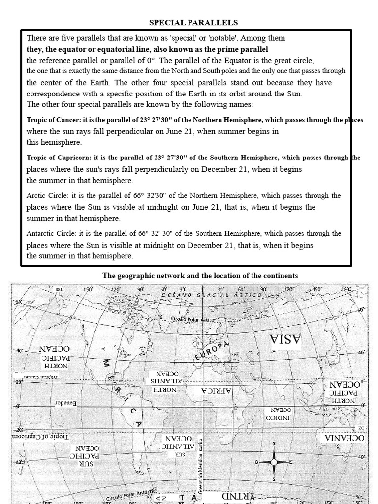 Special Parallels | PDF | Equator | Longitude
