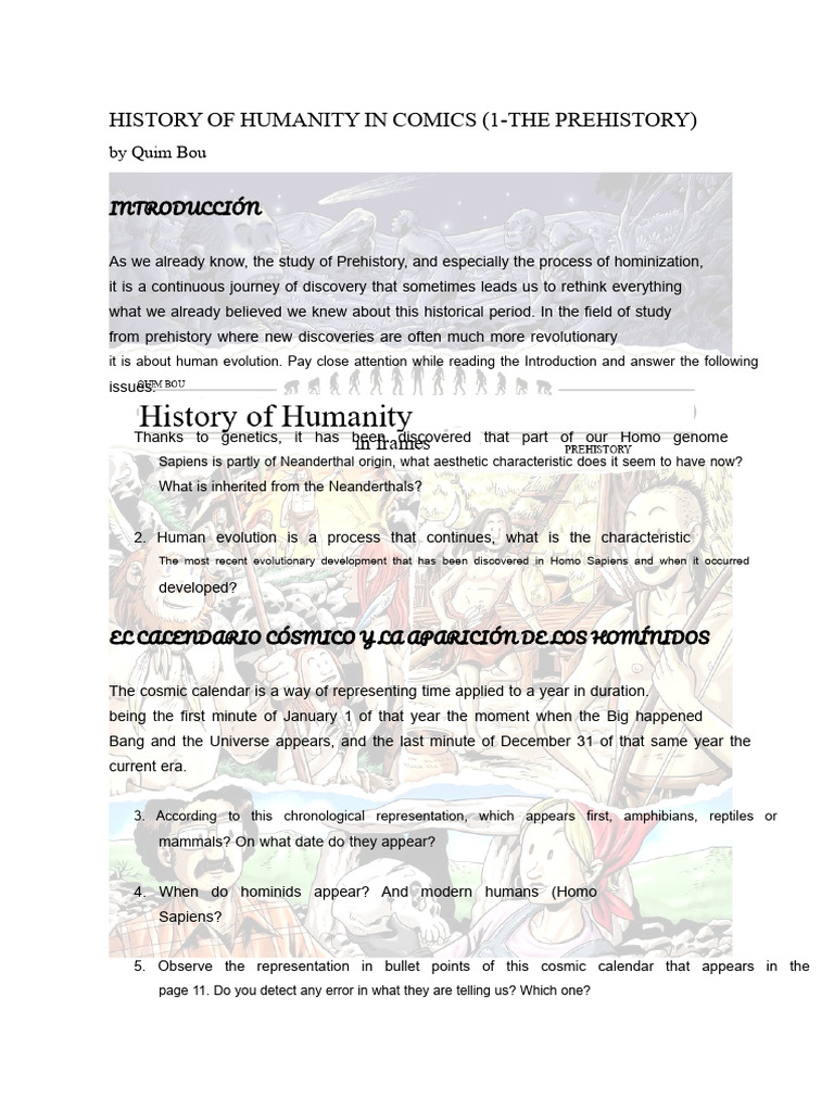 History of Humanity in Vignettes (1 - Prehistory) | PDF | Human Evolution