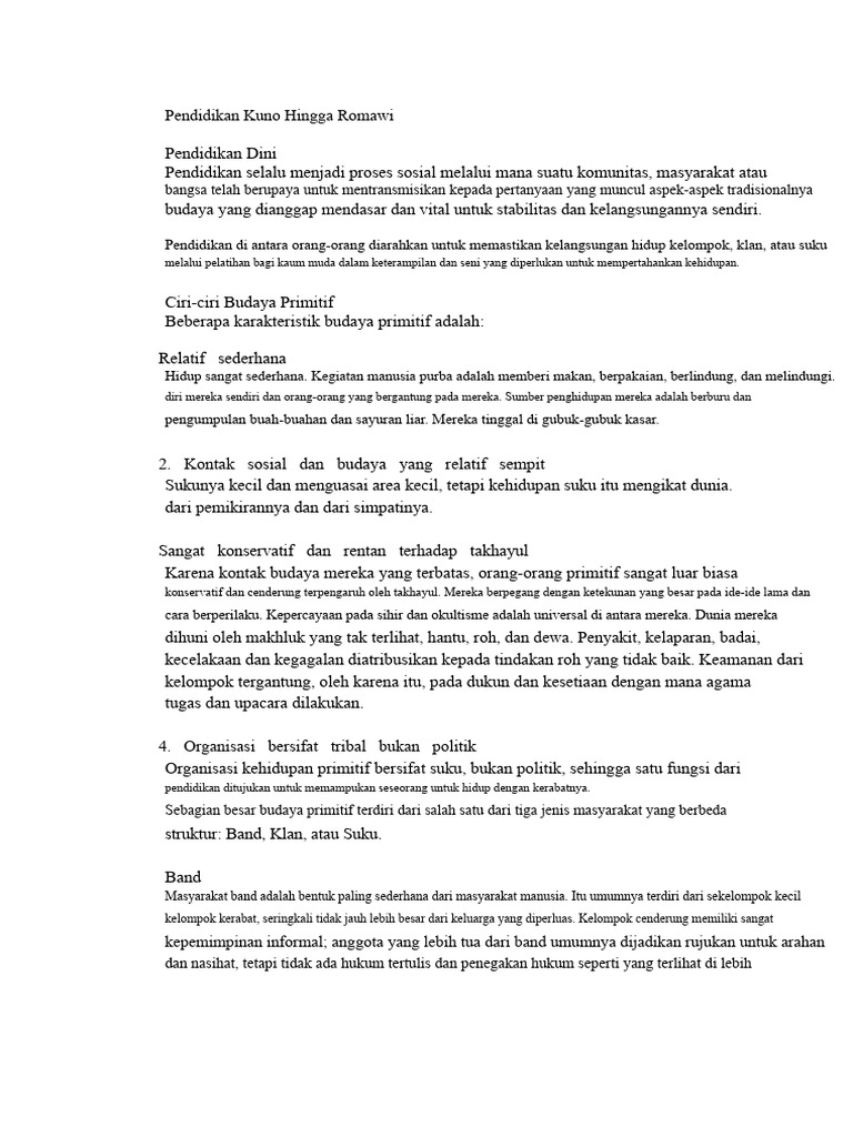 Pendidikan Kuno Hingga Romawi | PDF