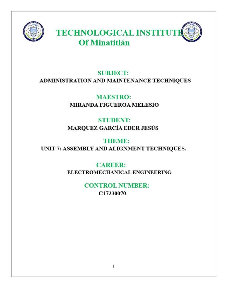 UNIT 7 Assembly and Alignment Techniques | PDF | Machines | Belt ...