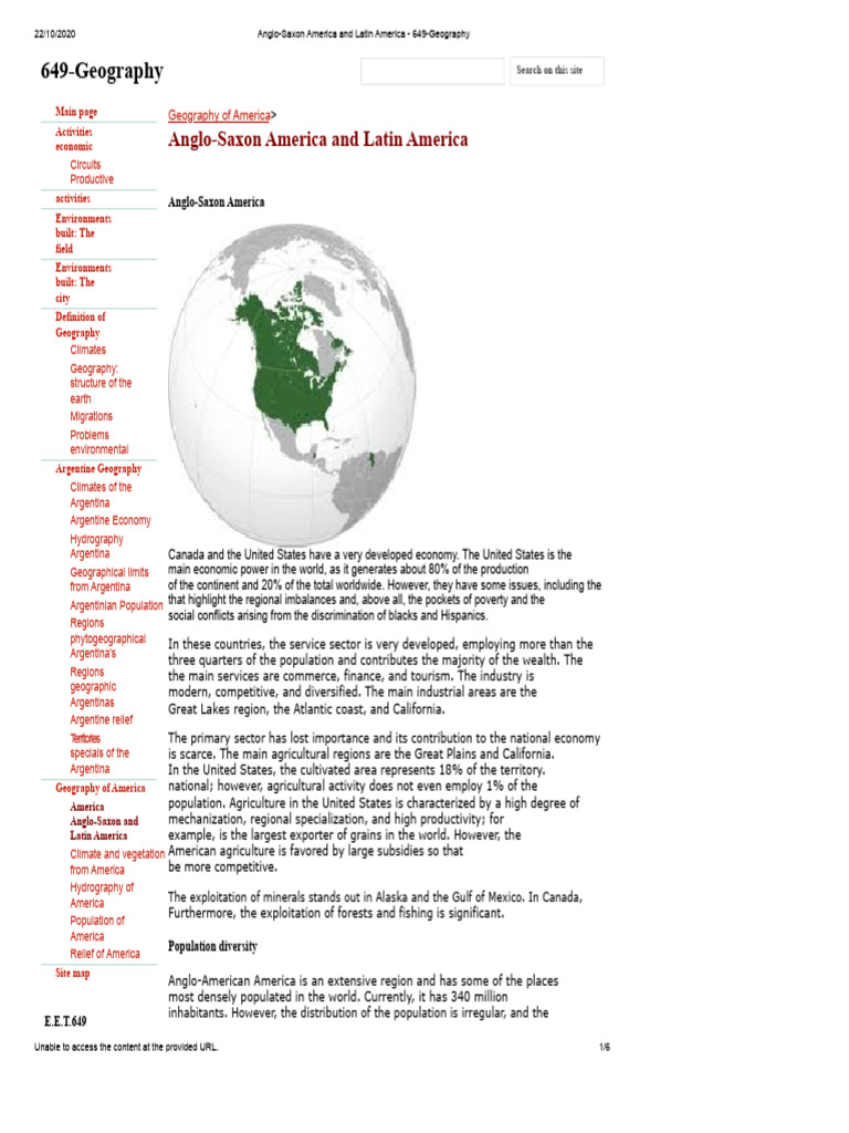 Anglo-Saxon America and Latin America | PDF | Latin America | The ...
