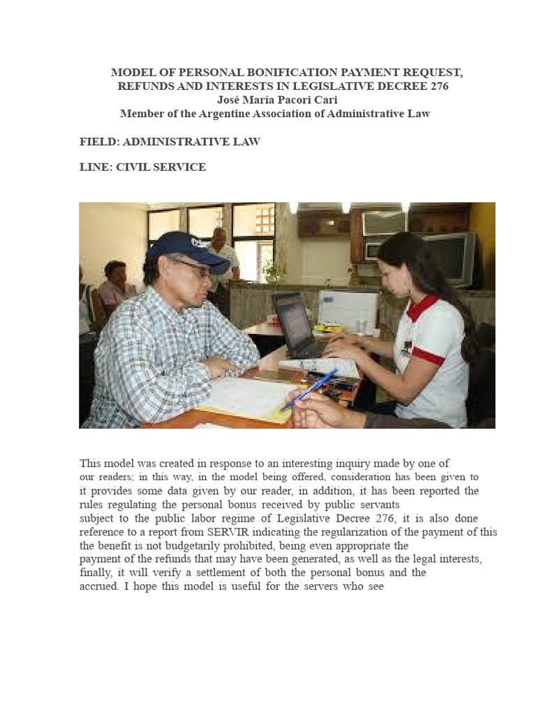 Model of Personal Bonus Payment Request | PDF | Salary | Justice
