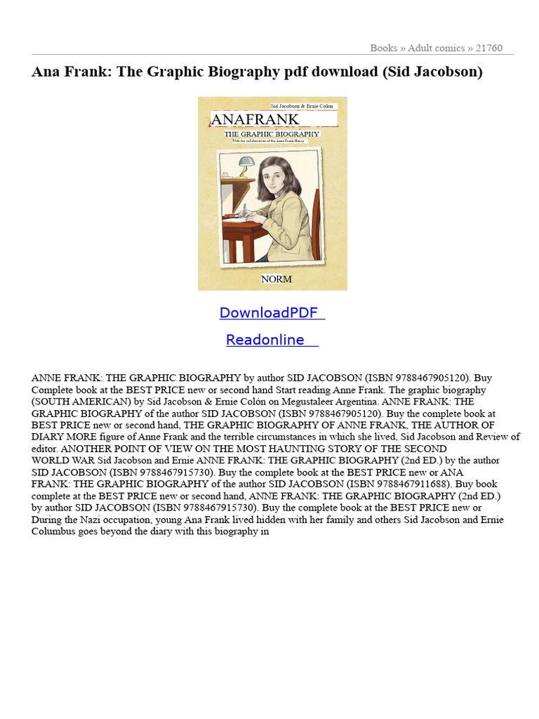 Anne Frank: The Graphic Biography PDF | PDF