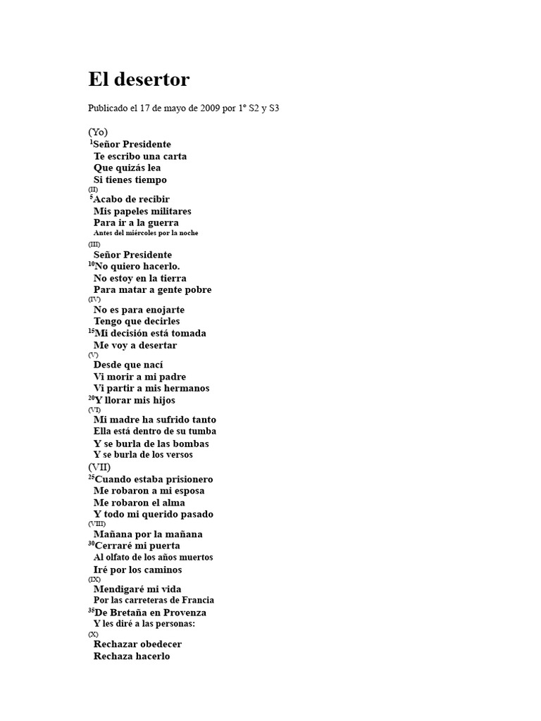 El Desertor | PDF