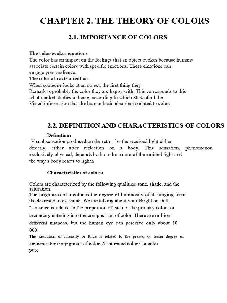 Chapter 2 The Theory of Colors | PDF | Color | Emotions