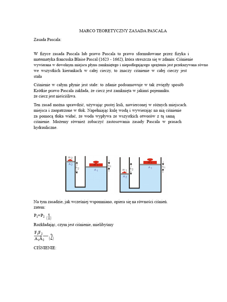 Teoria Podstawowa Zasada Pascala | PDF