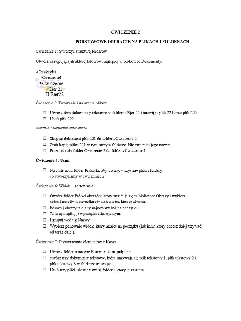 Ćwiczenie 2 - Eksplorator Windows | PDF