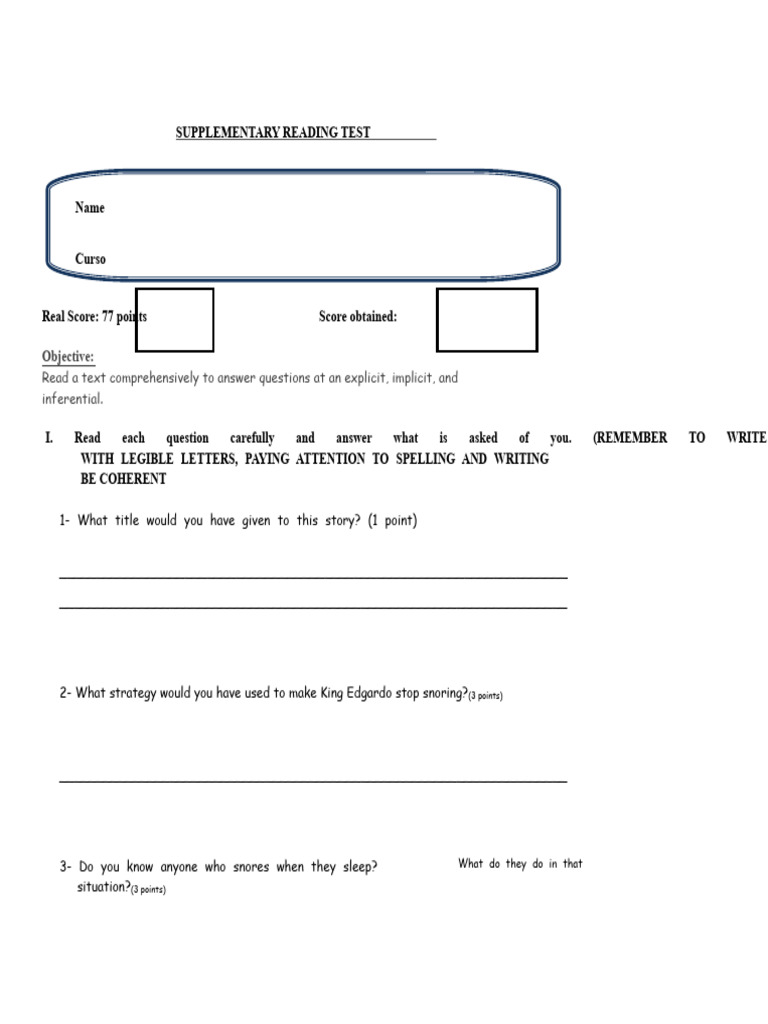 Reading Comprehension Test: King Edgardo | PDF