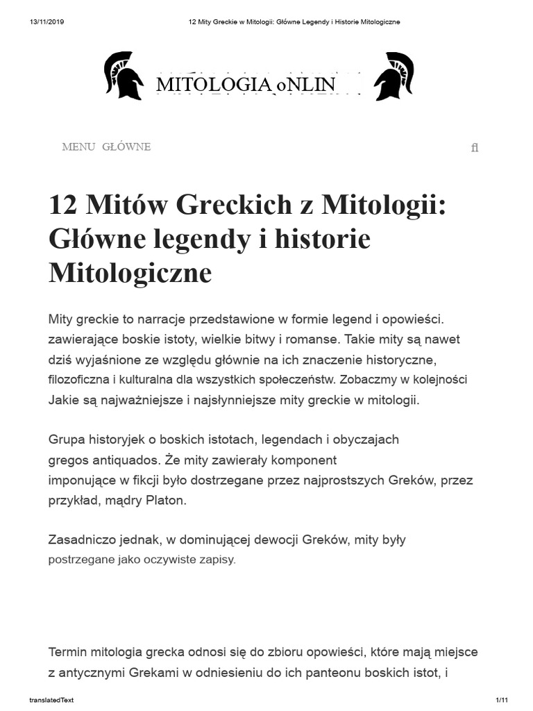 12 Mitów Greckich W Mitologii - Główne Legendy I Historie Mitologiczne ...