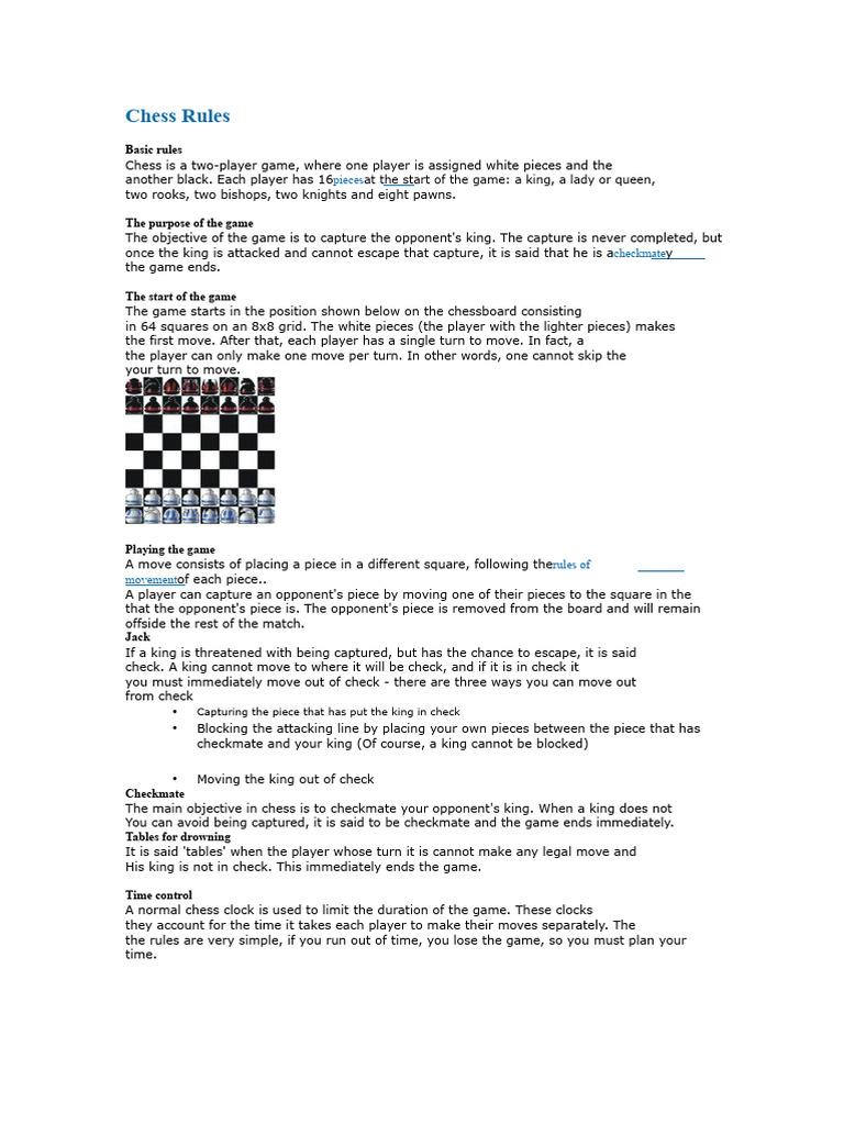 Chess Rules | PDF | Chess | Competitive Games