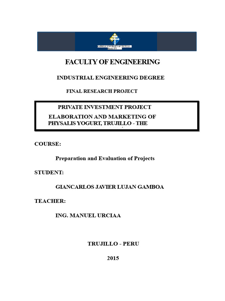 Investment Project For Physalis Yogurt | PDF