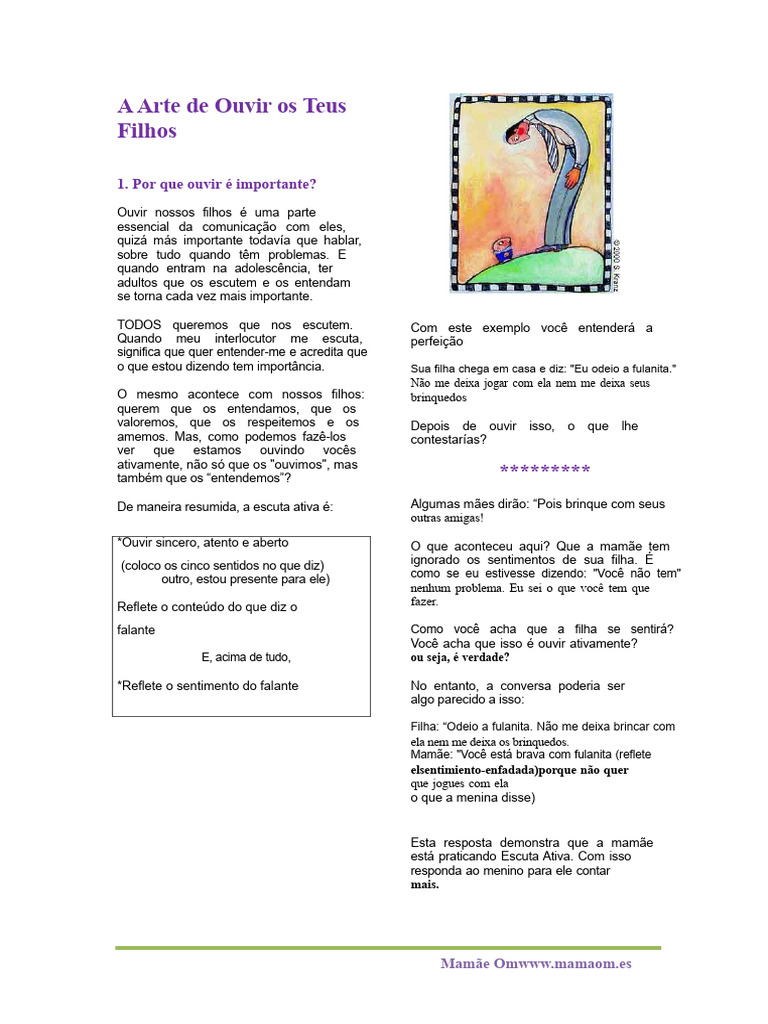 A Arte de Escutar e A Arte de Falar Com Seus Filhos | PDF | Empatia ...