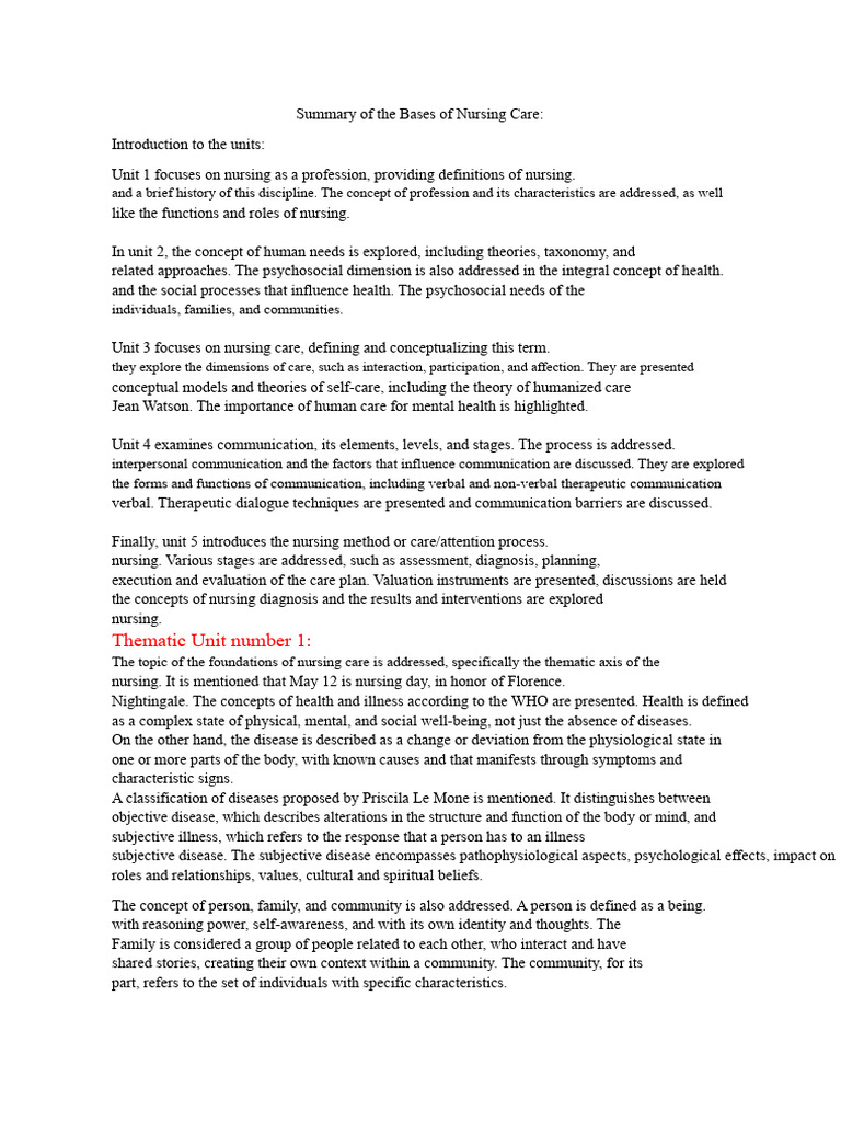 Foundations of Nursing Care Overview | PDF | Nursing | Medical Diagnosis