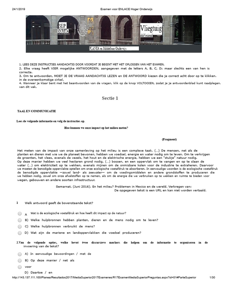Examen Voor Middelbaar Onderwijs | PDF