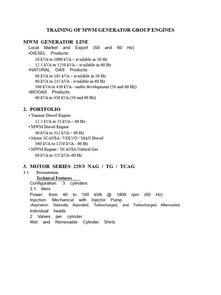 MWM Generator Engine Training Guide | PDF | Fuel Injection | Pump