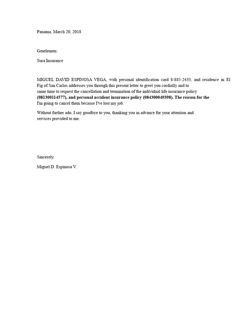 Cancellation of Life Insurance-1 | PDF
