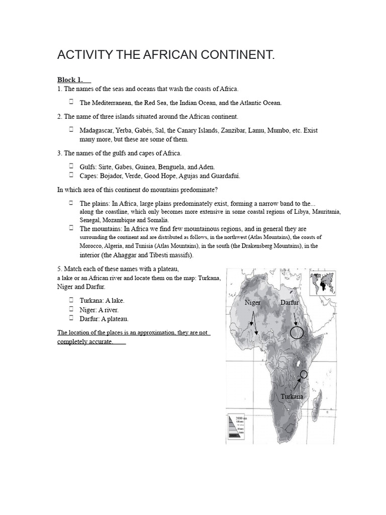 Geography and Features of Africa | PDF | Africa | French Language