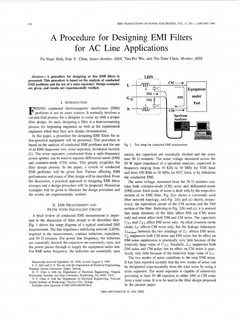 Designing EMI Filters for AC Lines | PDF | Electronic Filter ...