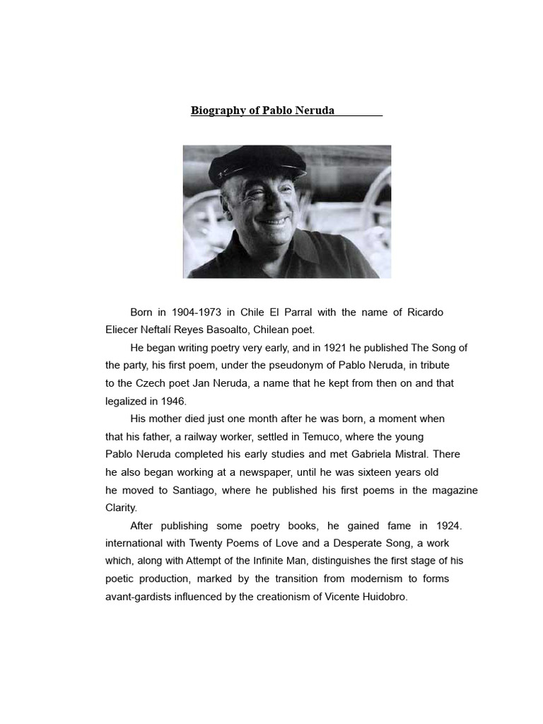 Pablo Neruda: A Life in Poetry | PDF