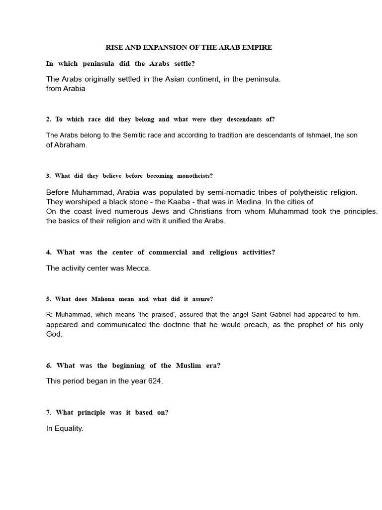 Rise of the Arab Empire | PDF | Muhammad | Arabs