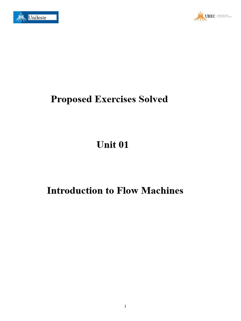 Flow Machines: Exercises and Solutions | PDF | Turbine | Pump