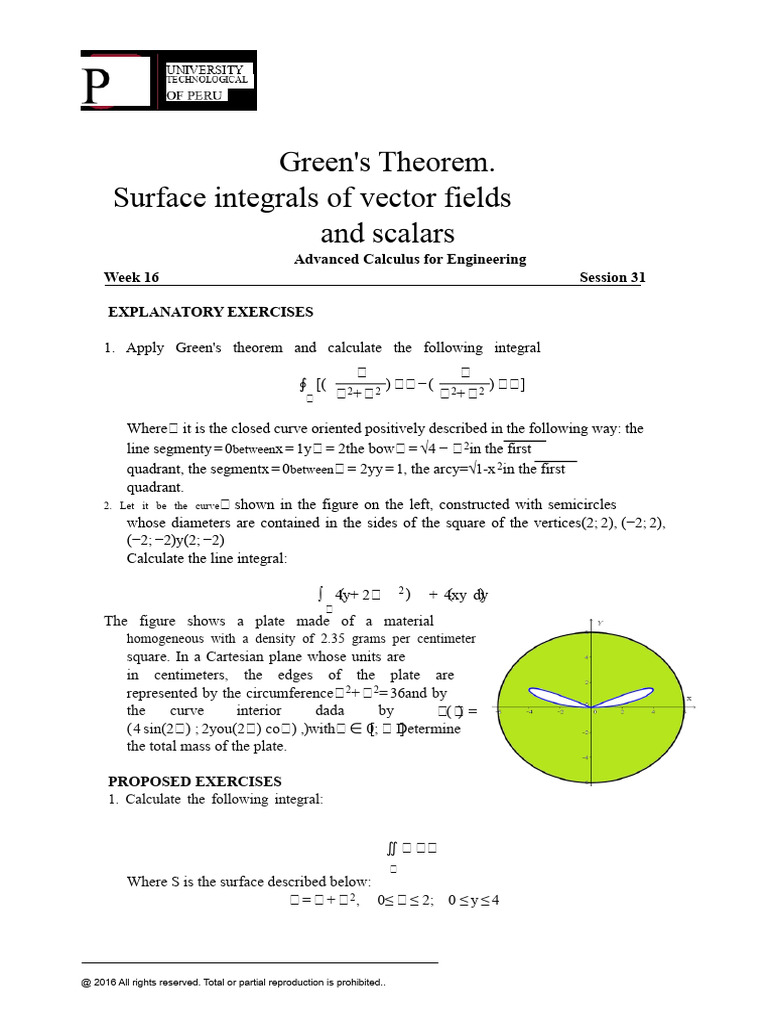 S Sem16 Ses31 Green's Theorem | PDF | Integral | Sphere