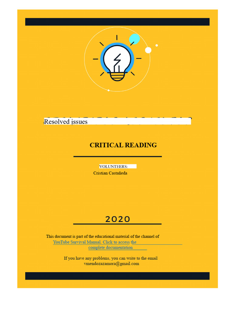 Critical Reading Analysis Guide | PDF | Metaphor