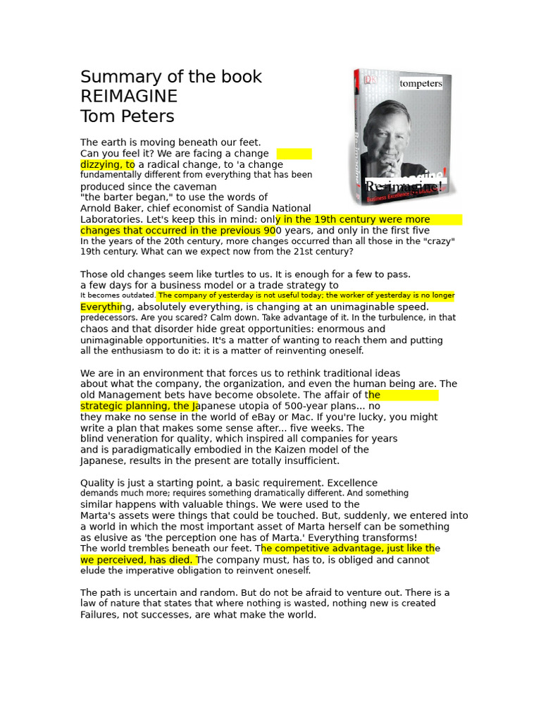 Summary of The Book Reimagine | PDF