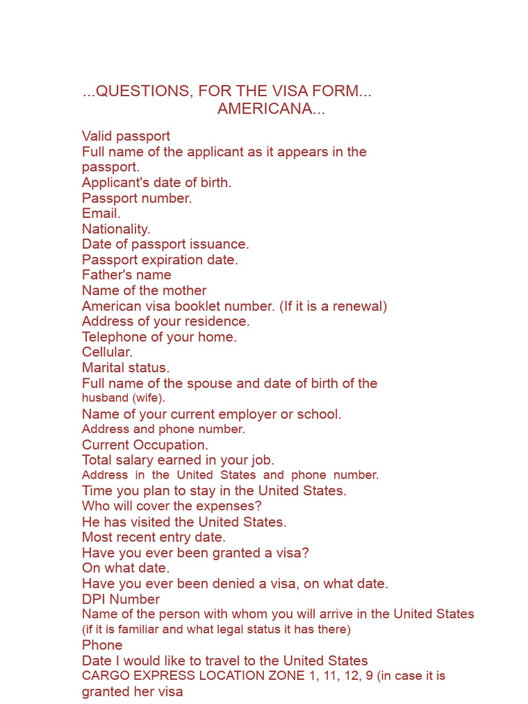 Visa Questions | PDF